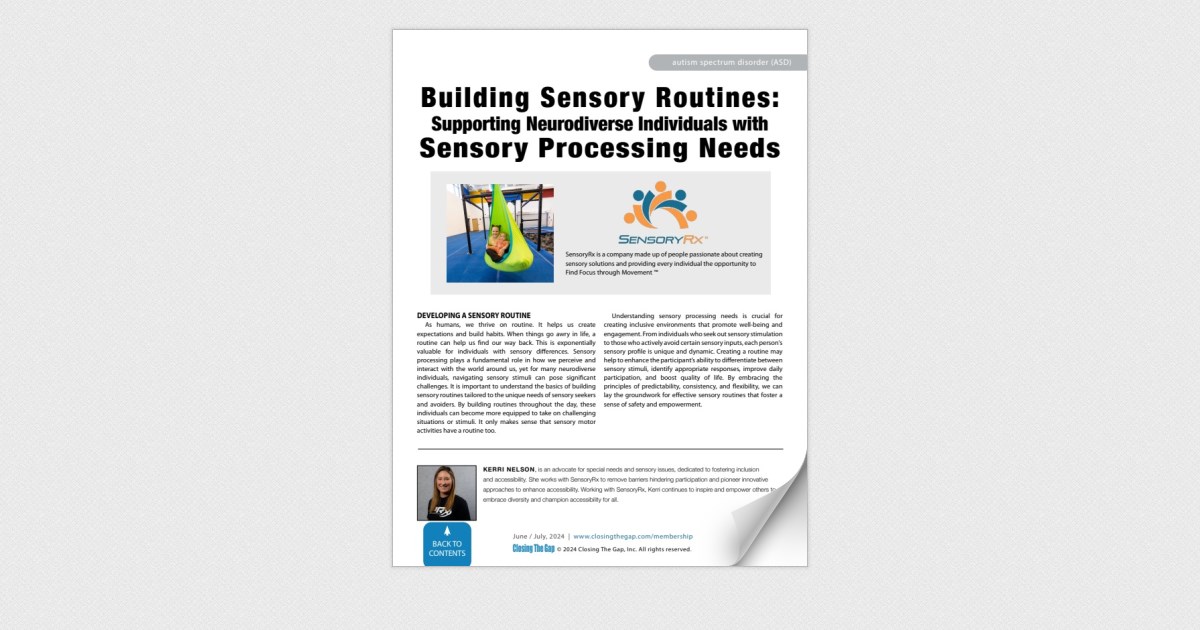 Building Sensory Routines: Supporting Neurodiverse Individu…