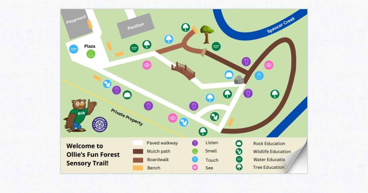 City of St. Peters Sensory Trail Map