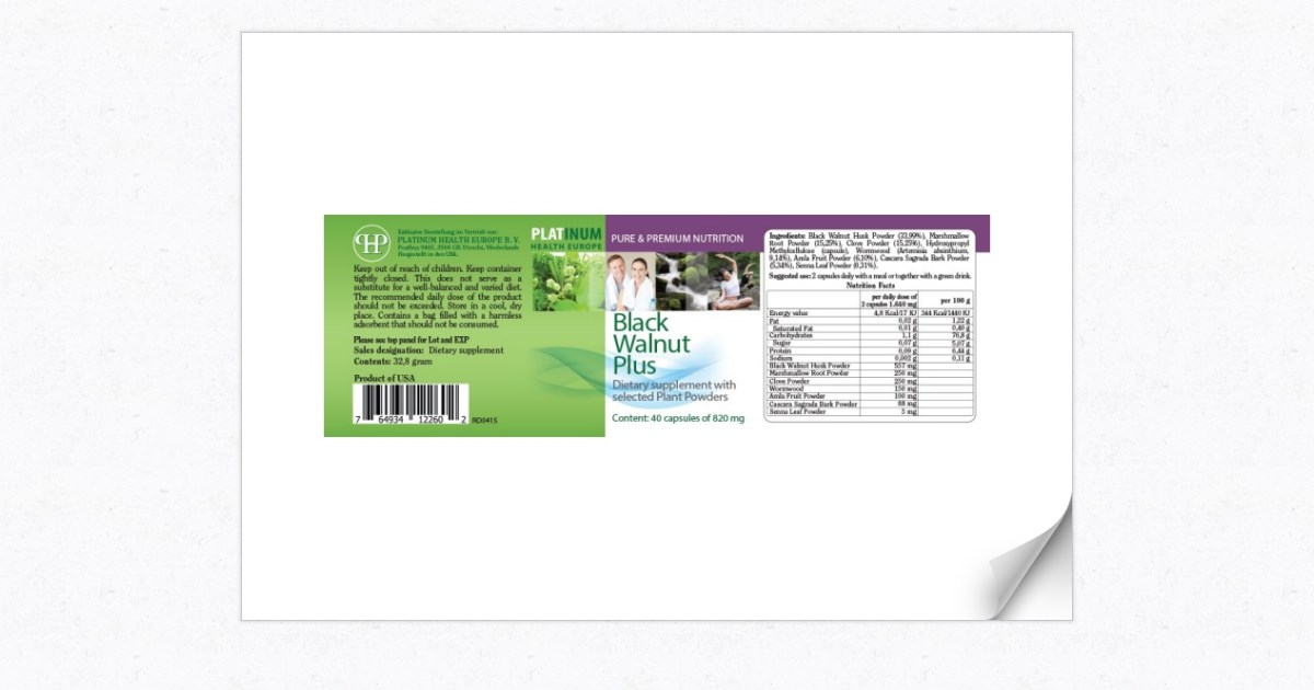 Label Black Walnut Plus English