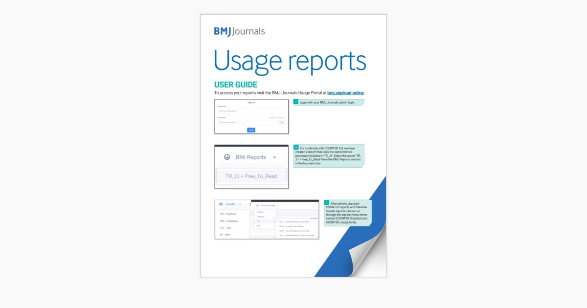BMJ Journals usage report user guide