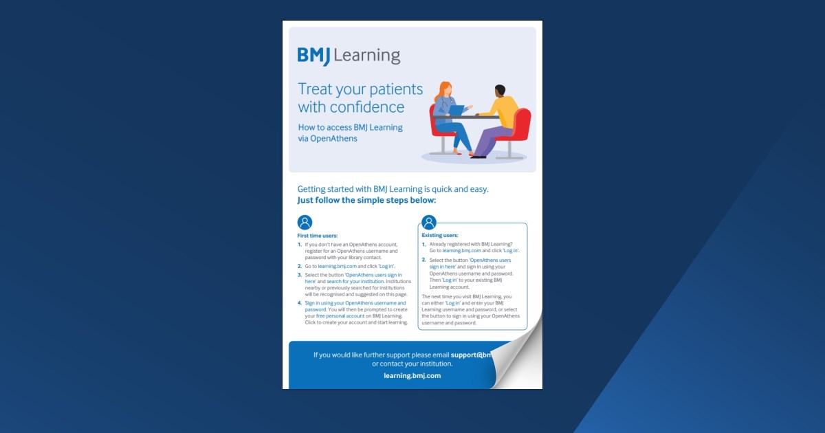 How to access BMJ Learning via OpenAthens