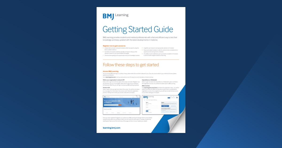 BMJ Learning getting started guide