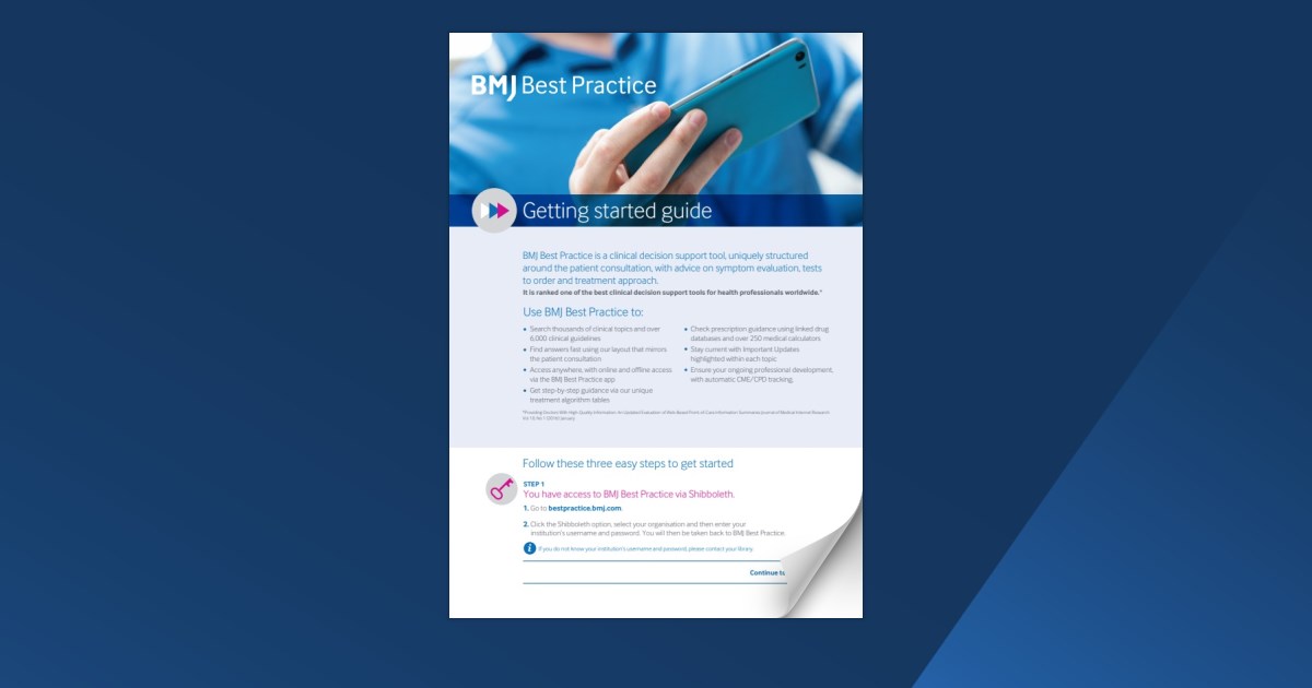 - BMJ Best Practice Shibboleth getting started guide