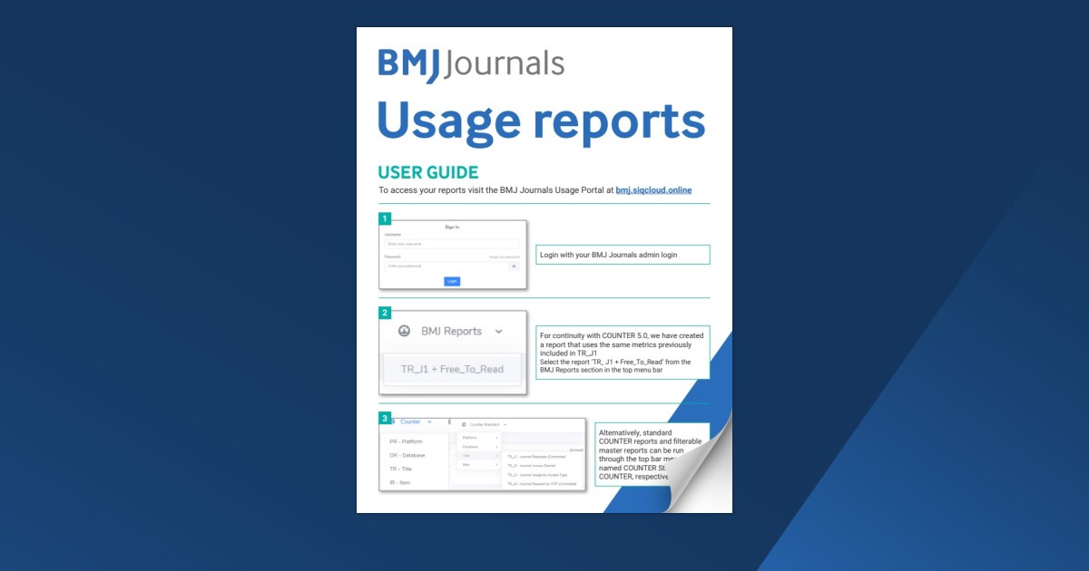 - BMJ Journals usage reports user guide