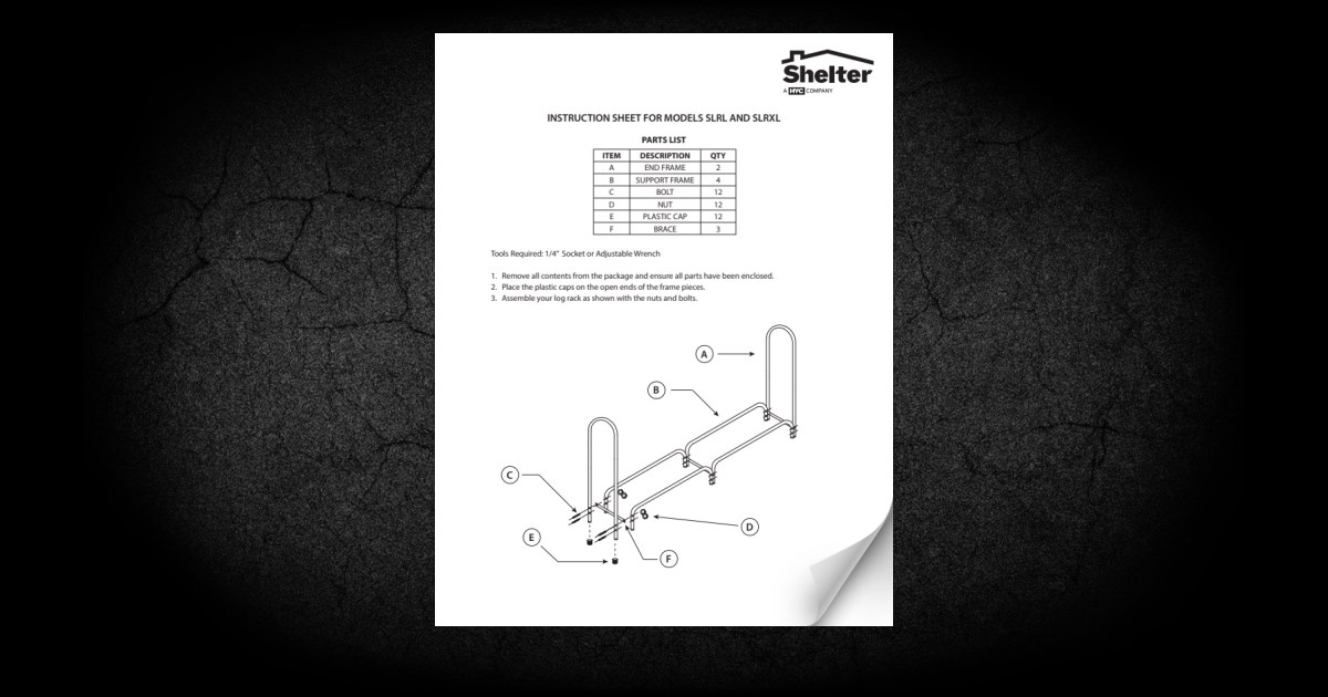 Shelter® Log Rack Assembly | SLRL, SLRXL, SLRXLT