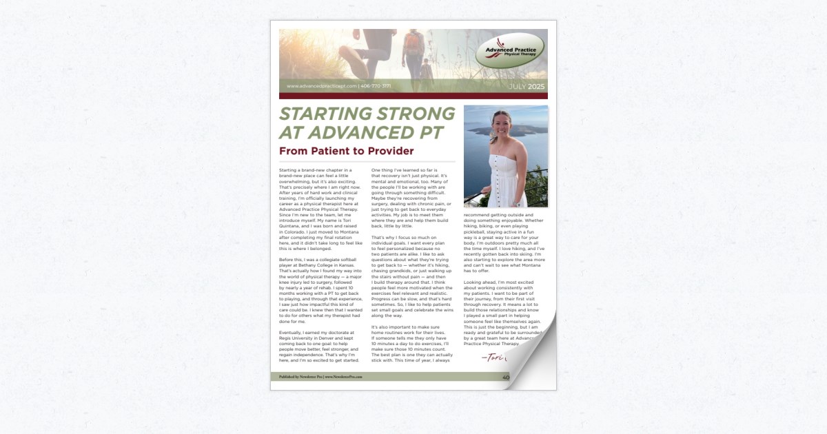 Advanced Practice Physical Therapy - July 2025