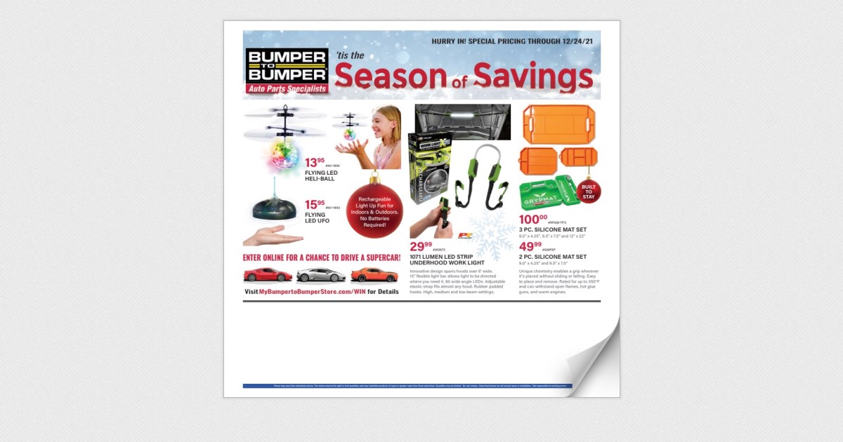 Season's of Savings - Bumper to Bumper Holiday Flyer