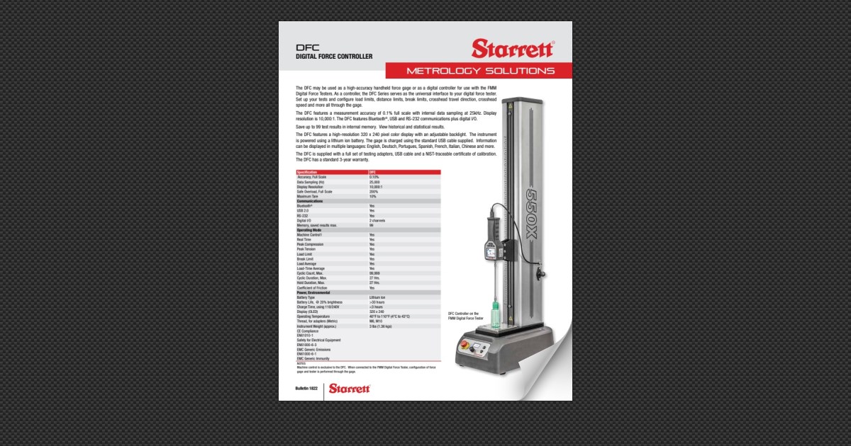 Starrett DFC Digital Force Controller