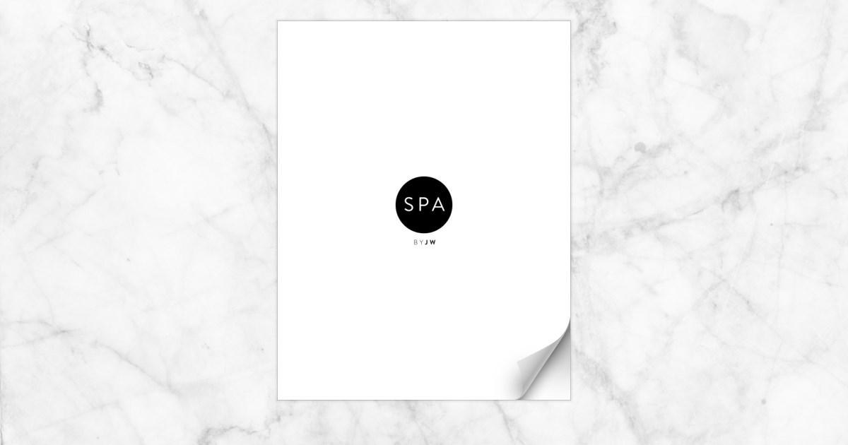 Spa by JW 2025 Menu