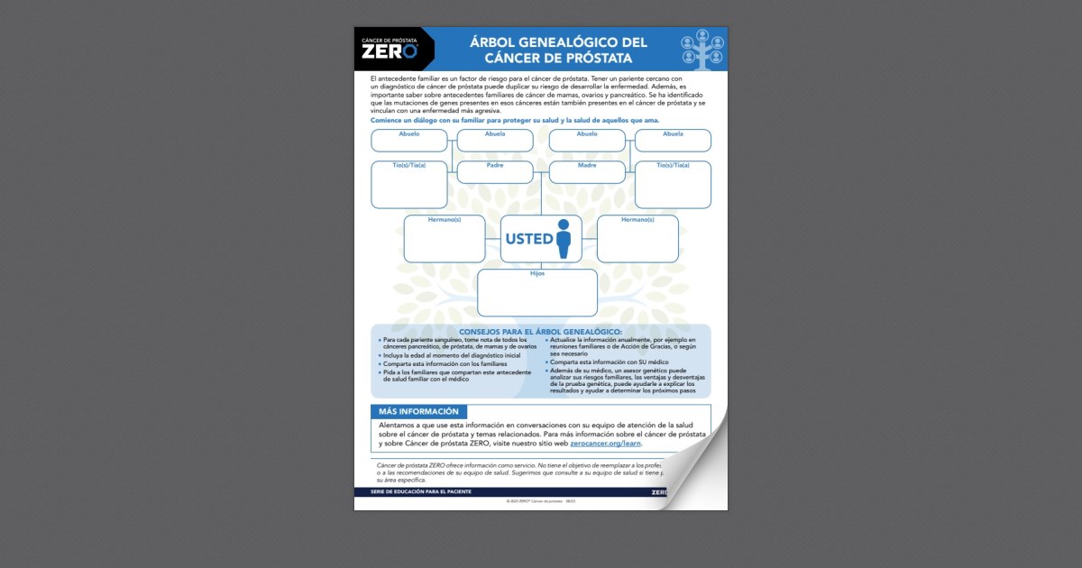 Prostate Cancer Family Tree - Spanish