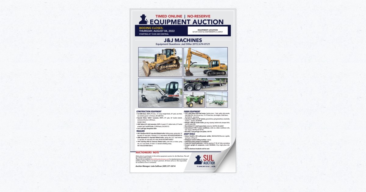 J&J Machines 11x17 Sale Bill