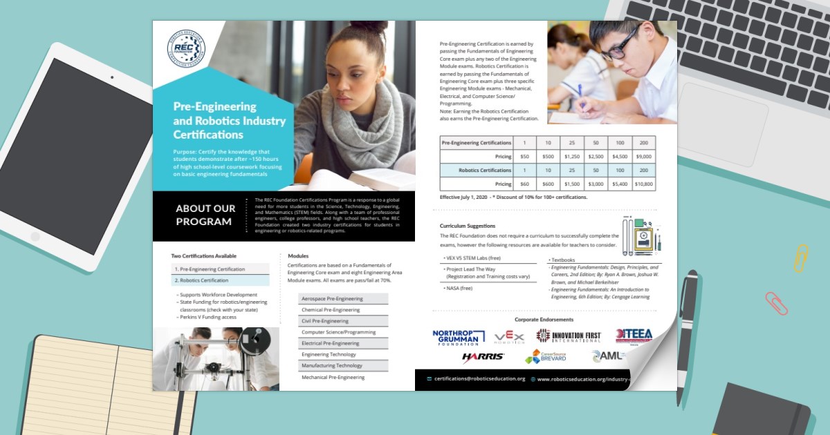 Pre-Engineering & Robotics Industry Certifications
