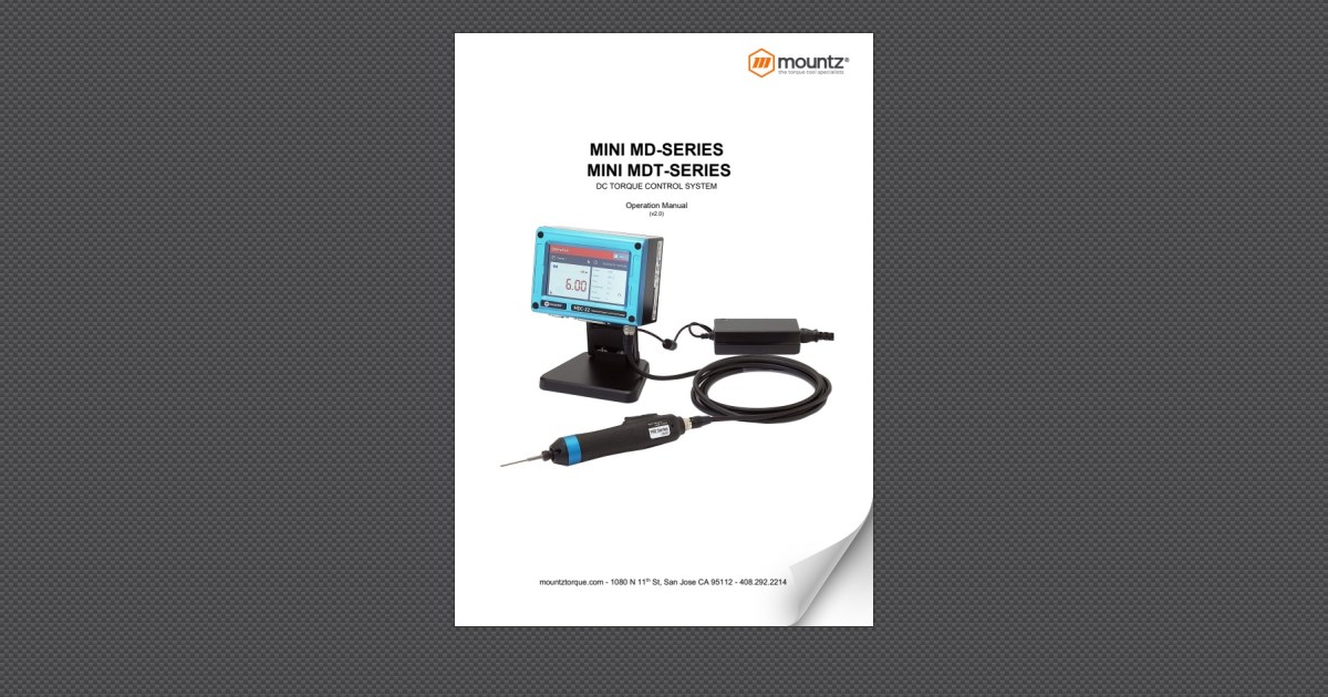 Mini MD-Series Operation Manual