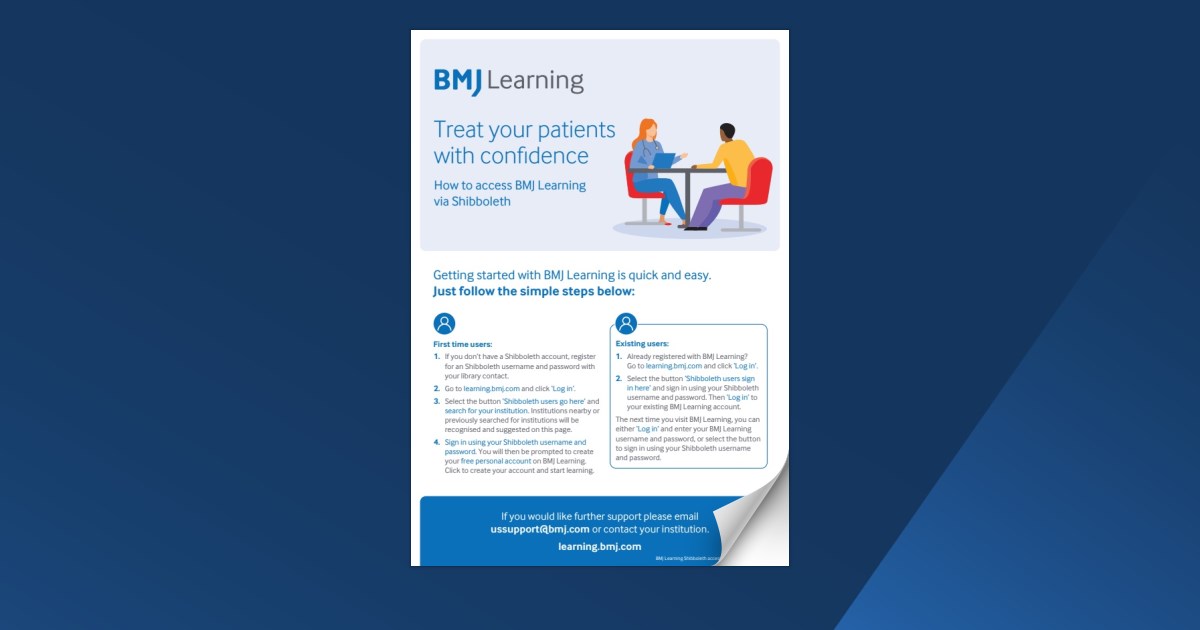 - BMJ Learning access guides Shibboleth