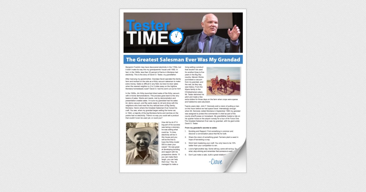 Dave Tester Newsletter