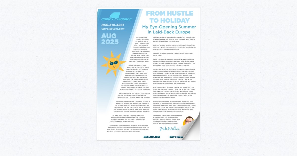 Chiro1Source - August 2025