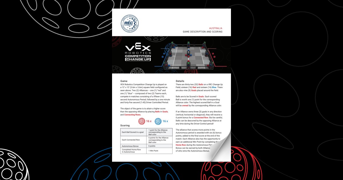 REC Foundation VEX Robotics Competition Change Up AU 2020-21