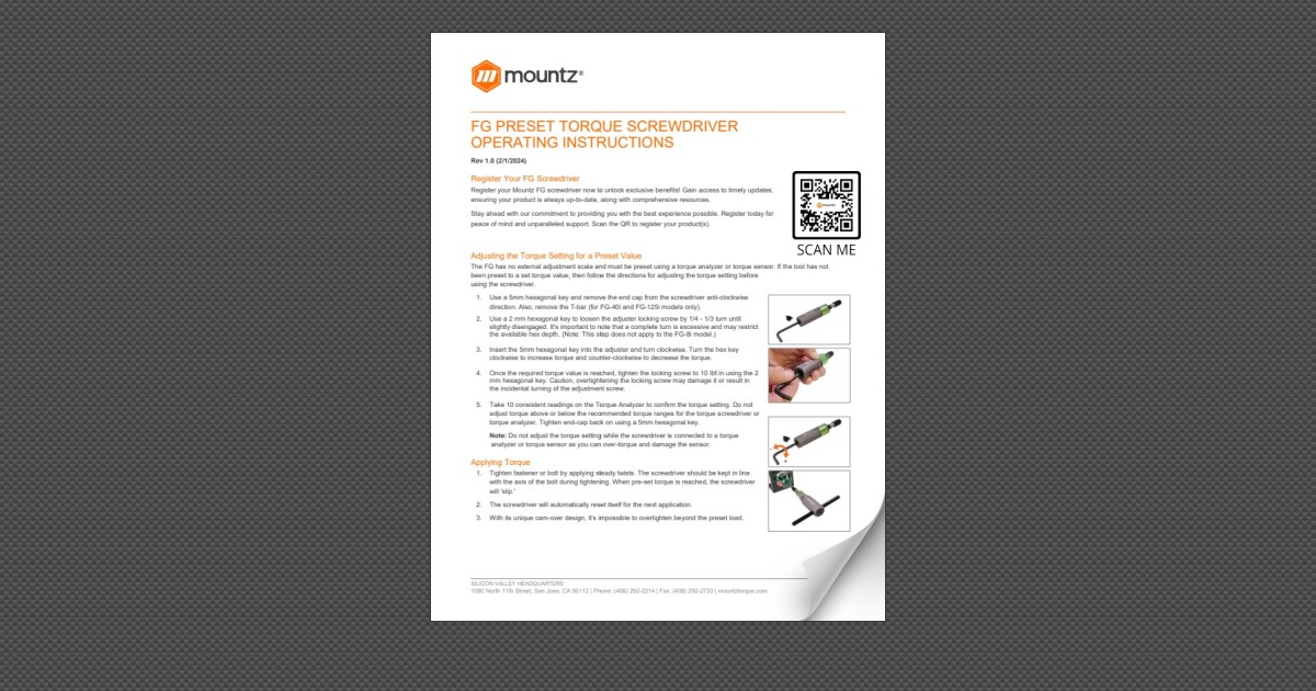 Standard FG Screwdriver Operation Manual - Page 2