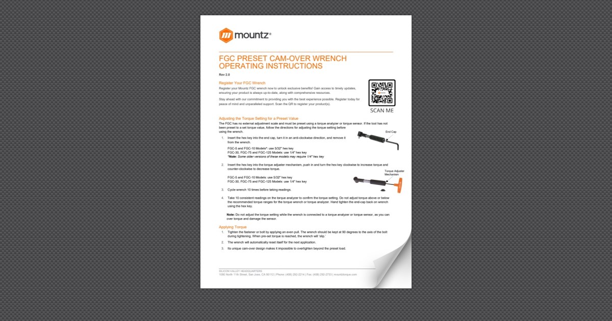 FGC Cam-Over Wrench Manual - Page 2