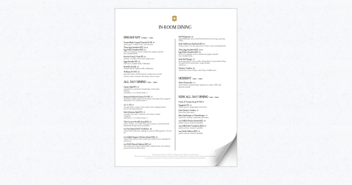 Room Menu IRD Updated COVID-19-ROOMS