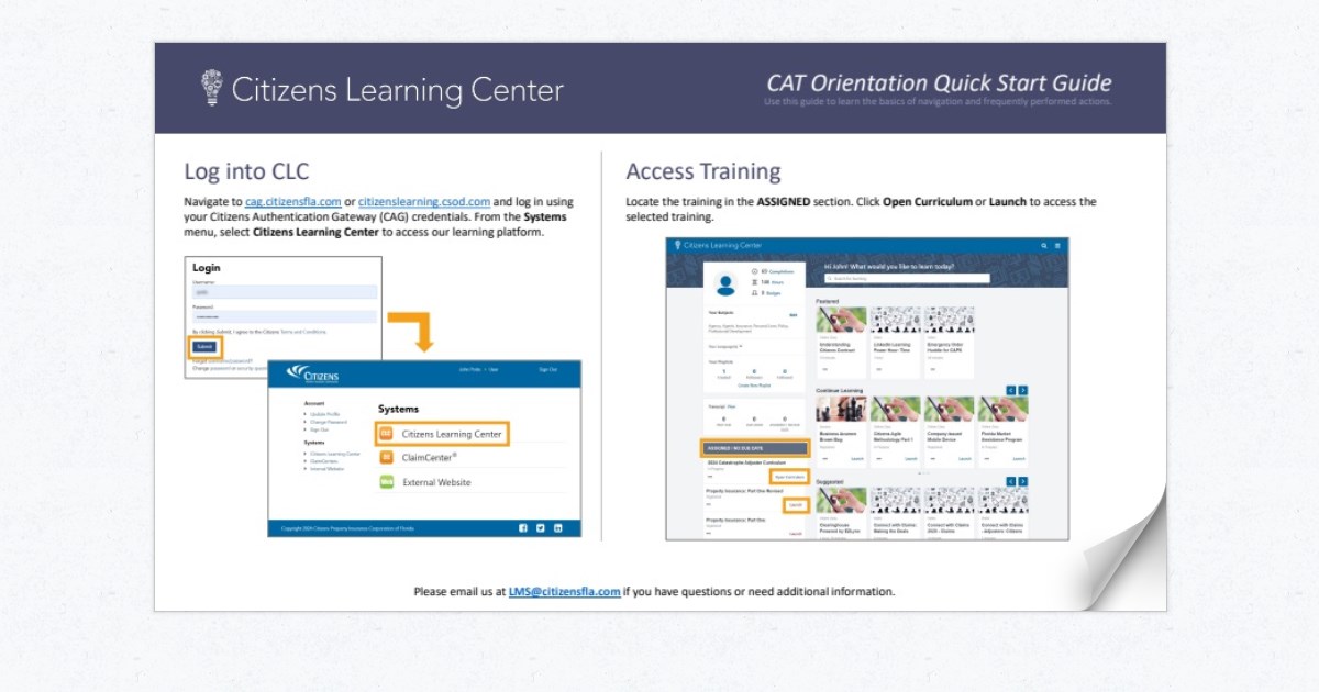 CAT Orientation Quick Start Guide