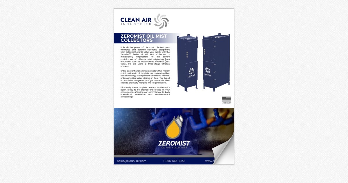ZeroMist Oil Mist Collector Series by Clean Air Industries