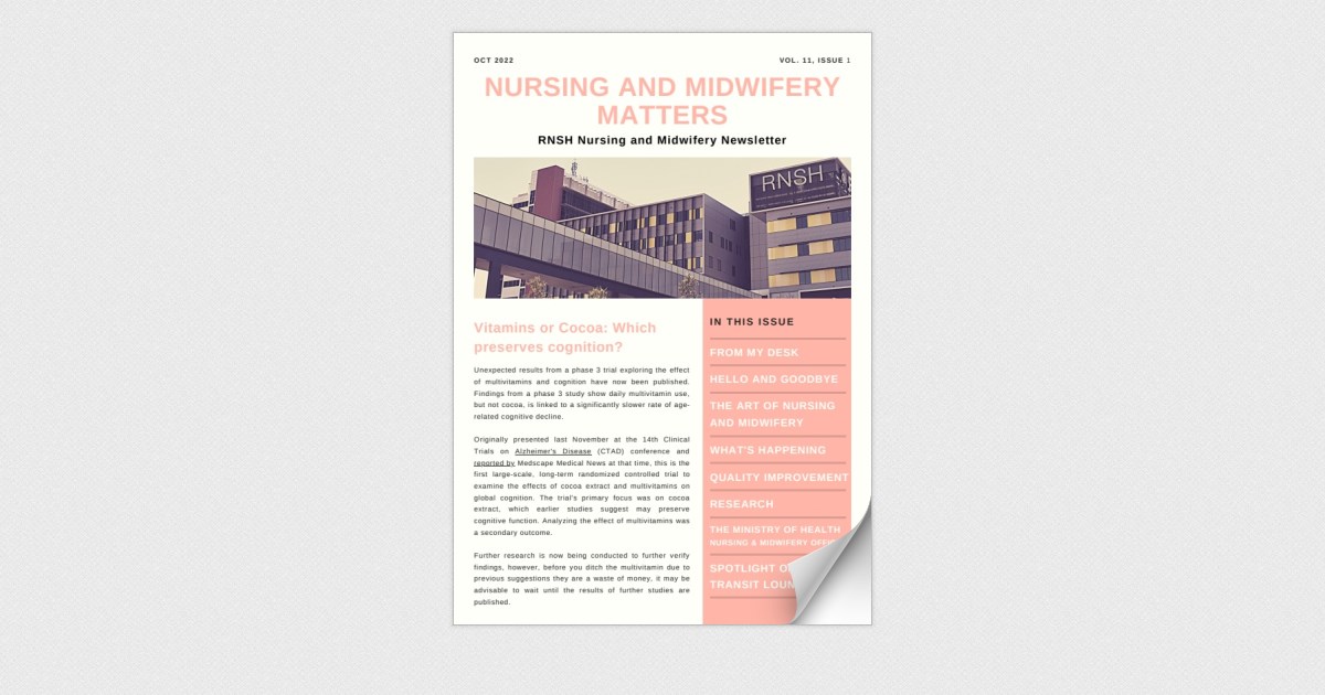 RNSH Nursing and Midwifery Monthly Newsletter