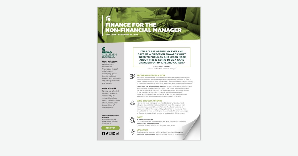 2023 Fall | Finance for the Non-Financial Manager