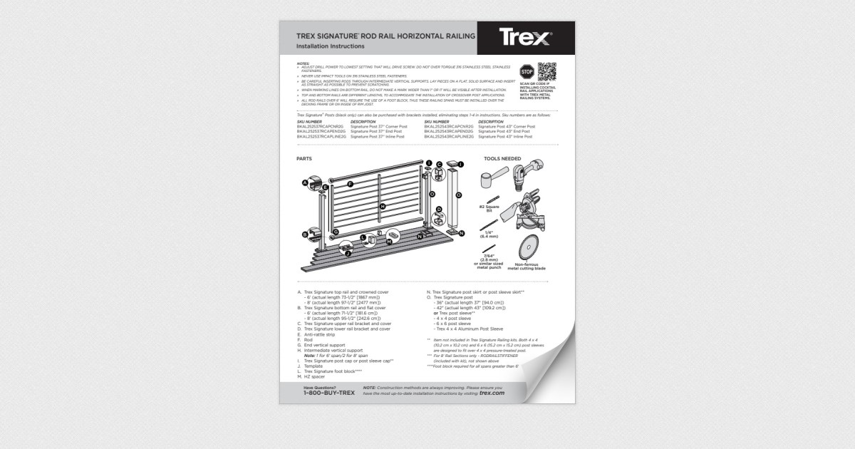 Trex® Rod Rail Installation Instructions - Page 2