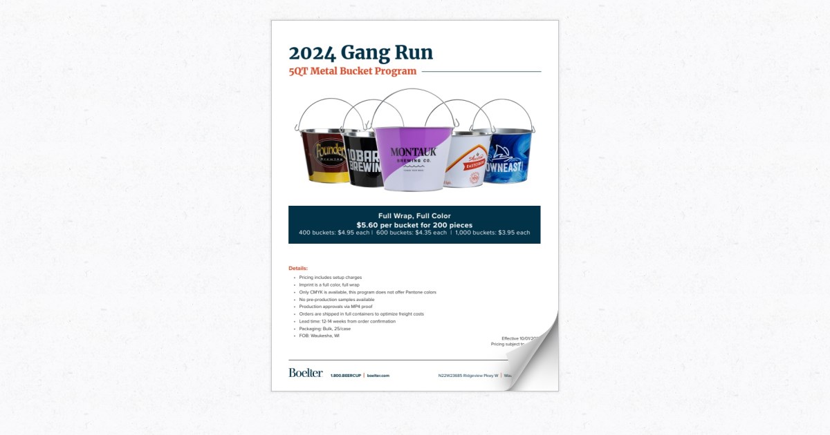 2024 Full Wrap Metal Bucket Gang Run Program