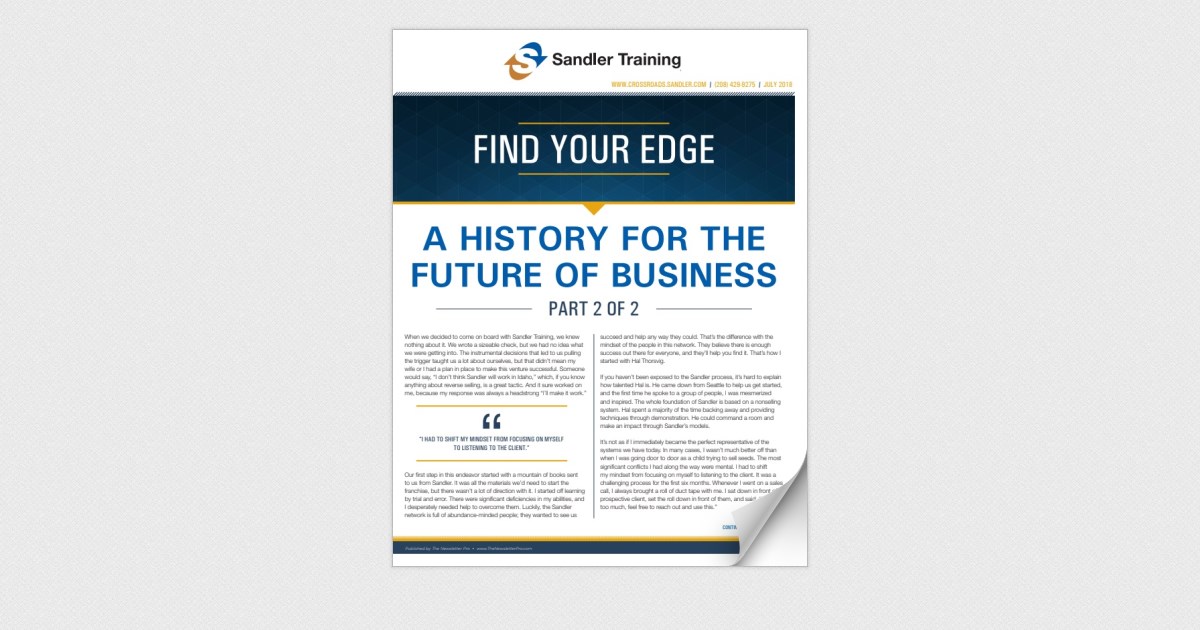 Sandler Training - July 2018 - Page 8