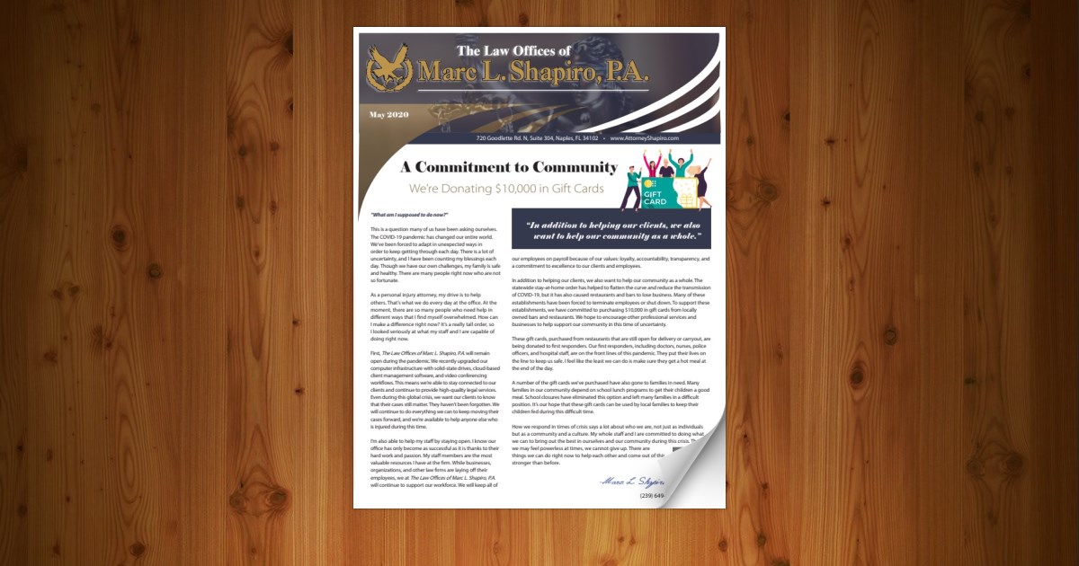 Law Offices of Marc. L. Shapiro, P.A. - May 2020