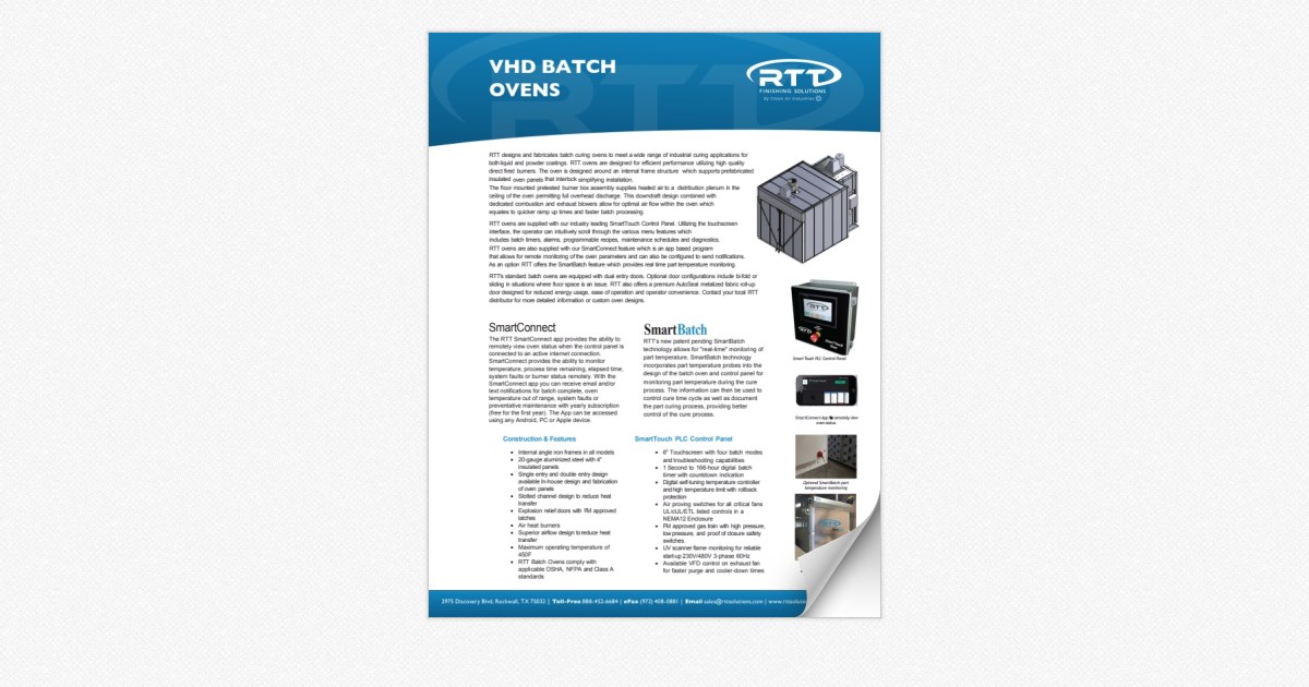 VHD Batch Ovens by RTT Finishing Solutions