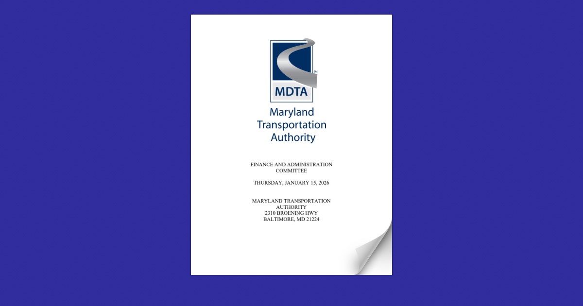 MDTA Finance and Administration Committee Meeting Materials