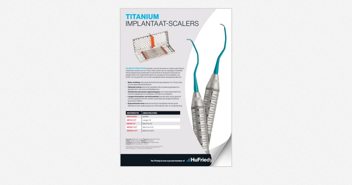 HuFriedyGroup Titanium Implant Scalers SellSheet NL