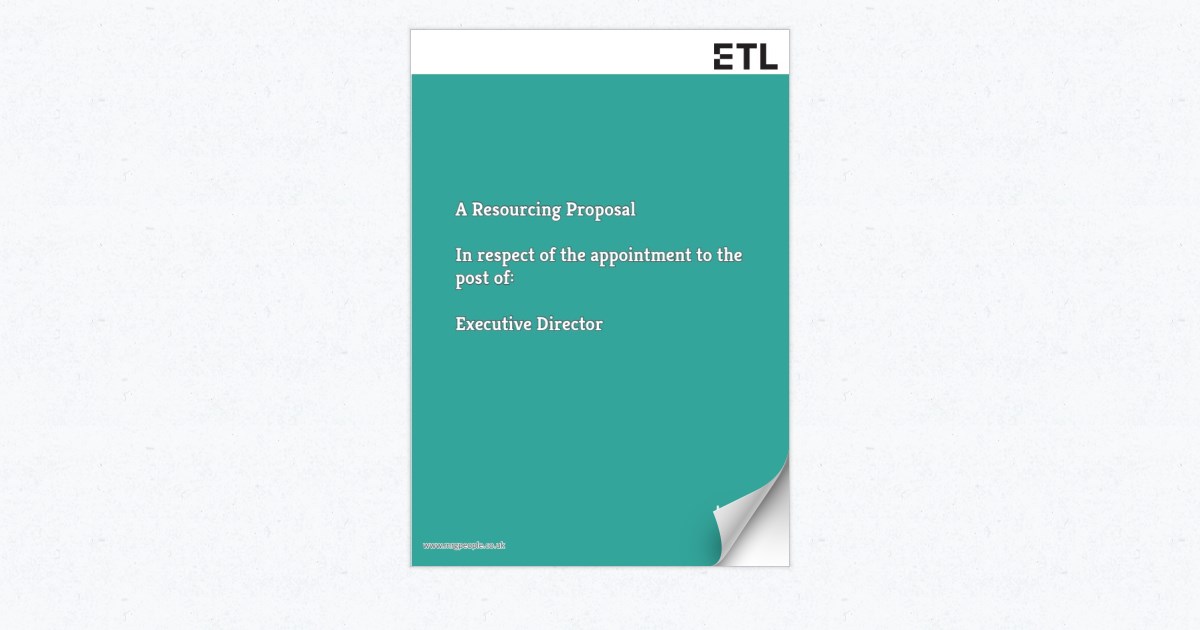 ETL Proposal, Executive Director - Healthcare