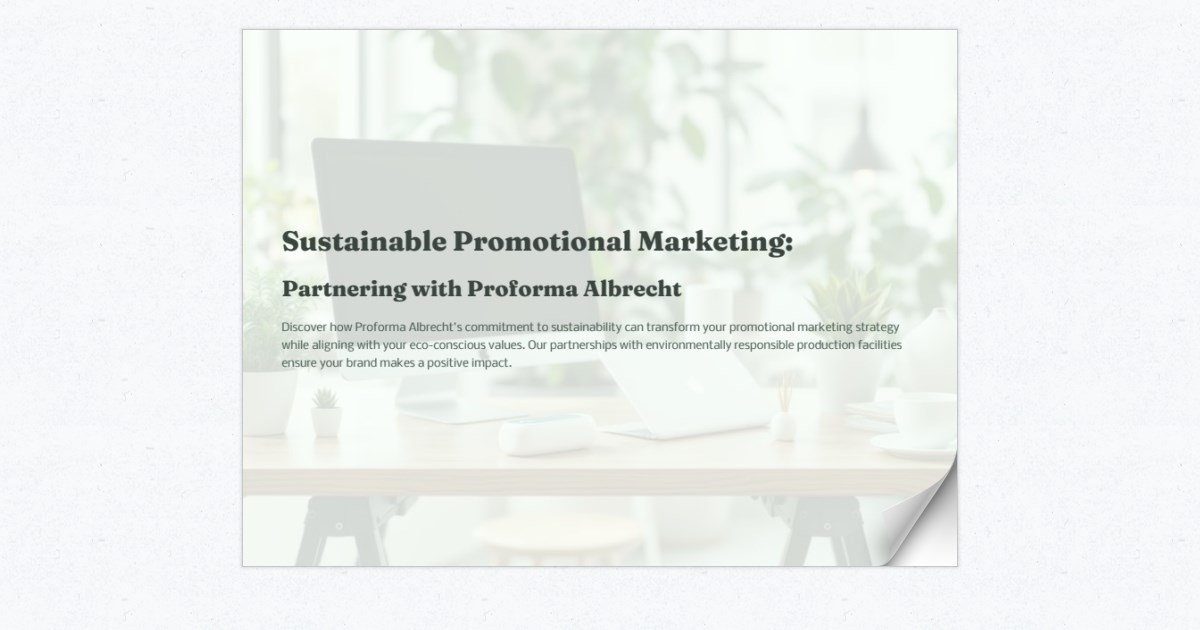 Sustainable Promotional Marketing- Proforma Albrecht