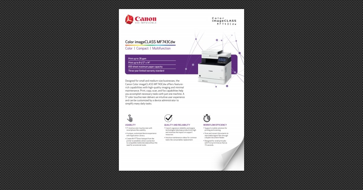 imageCLASS MF743Cdw_MF745Cdw Brochure