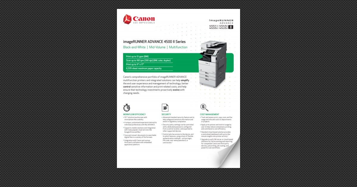 imageRUNNER ADVANCE 4500i II & III Series Brochure