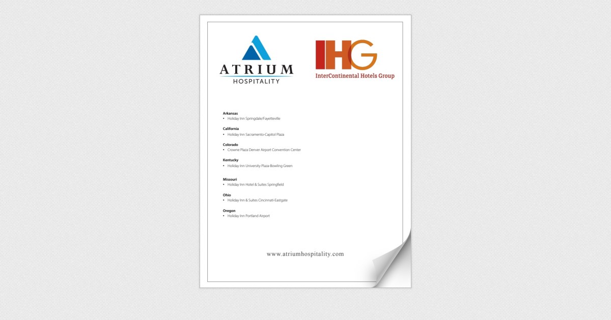 Atrium Hospitality IHG Hotels