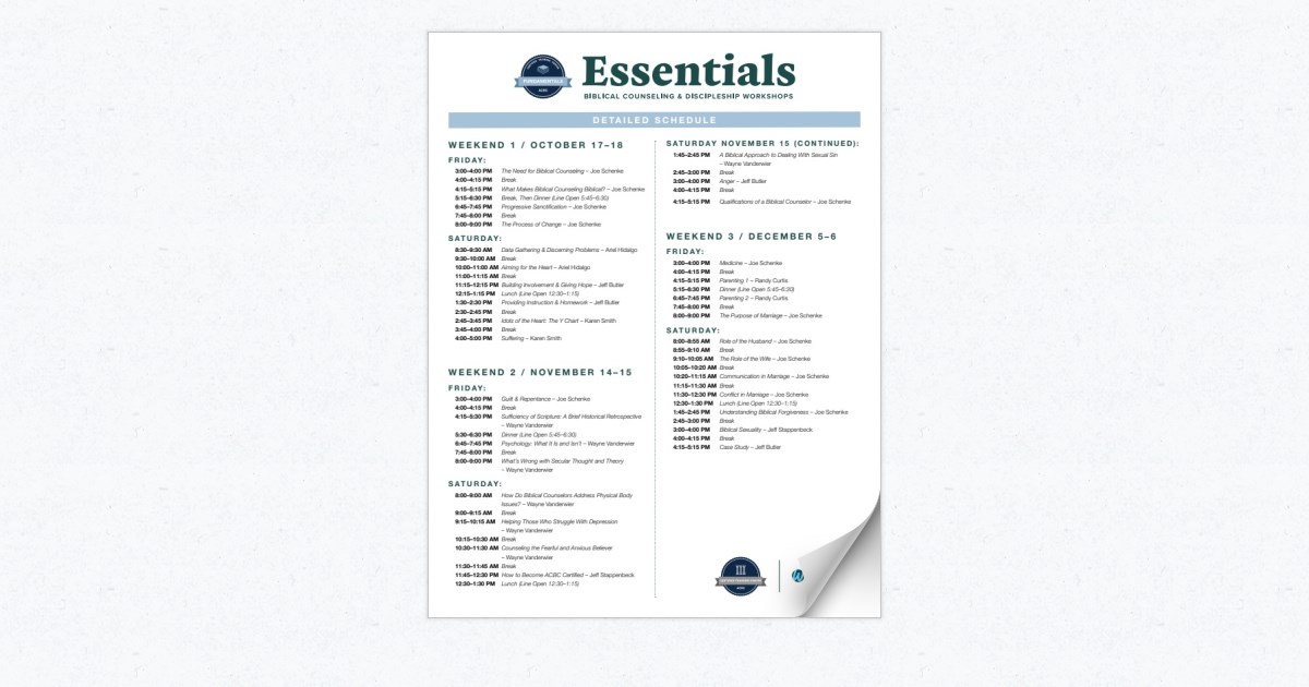 Fundamentals Essentials Detail Schedule 25