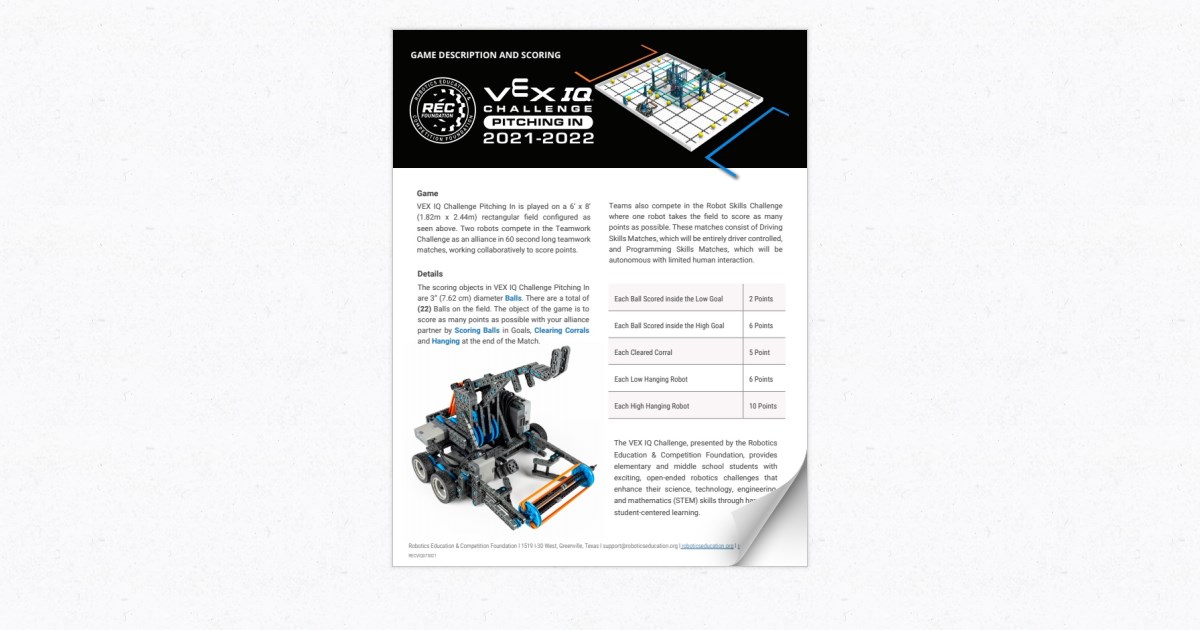 VEX IQ Challenge Pitching In 2021-22 - Page 2