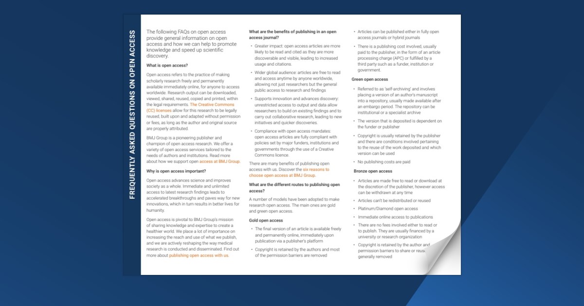 FAQ Open Access at BMJ Group