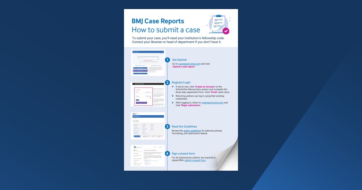 - How to submit a BMJ Case Report