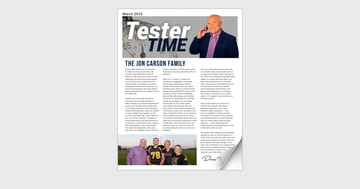 Jon Carson Consulting March 2018