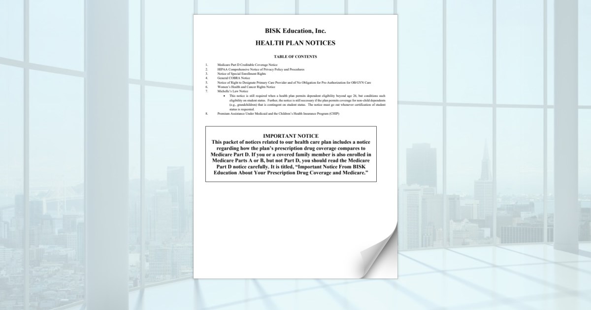 UPDATED BISK Education 2025 Health Plan Notice Packet - Page 19