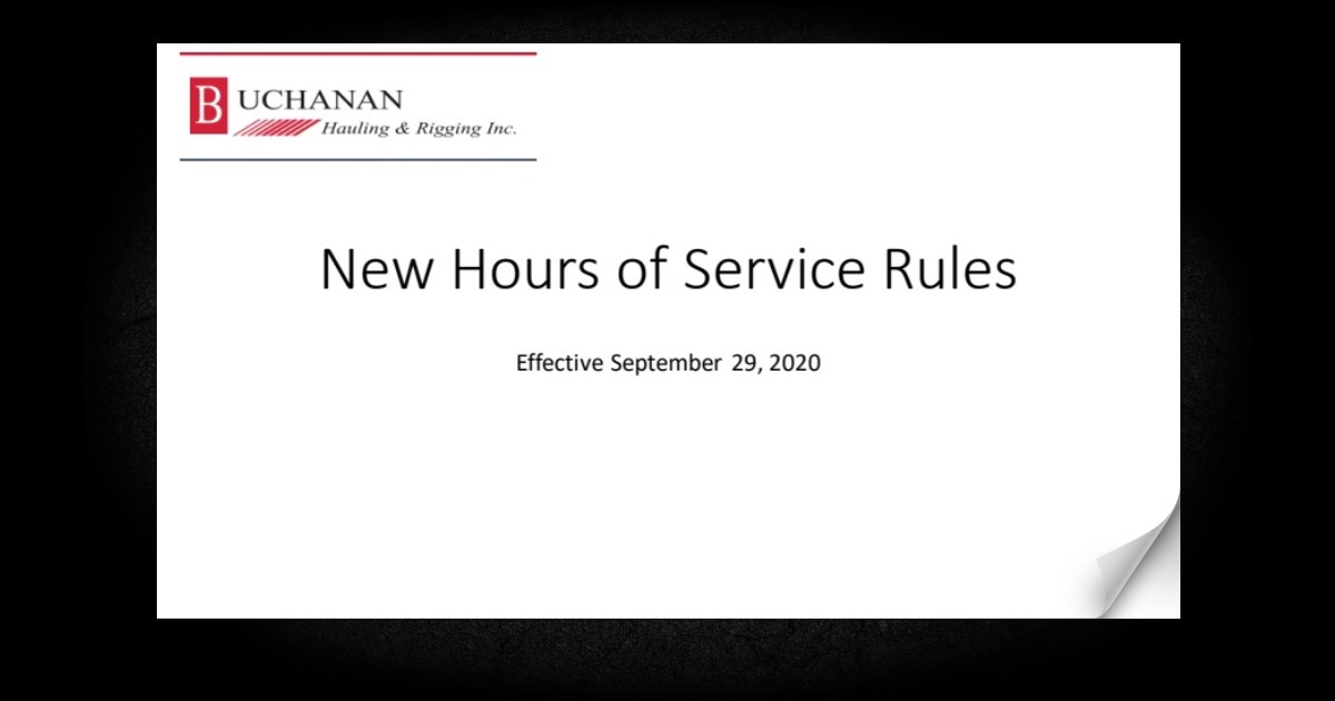 New Hours of Service Rules