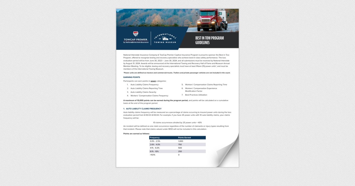 Best In Tow Application & Guidelines