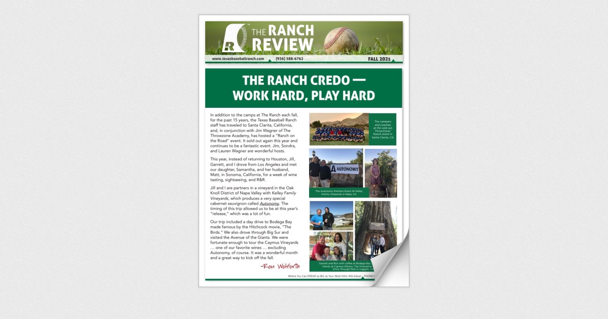 Texas Baseball Ranch - October/November 2021