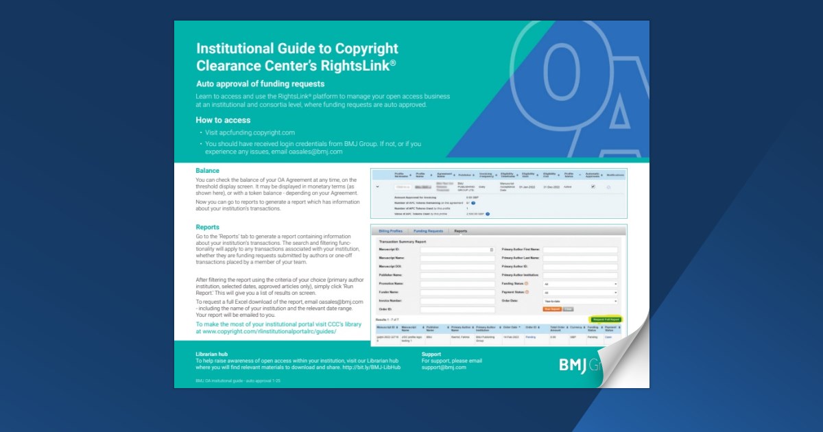 BMJ OA Institutional Guide - AUTO approval